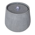 Bowl Shaped Fountain, 12.99 Inch Gray Polyresin Outdoor Water Fountain ...