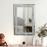 "Shyfoy Rectangular Wall Mirror, Crushed Diamond, 35.4""x23.6 ...