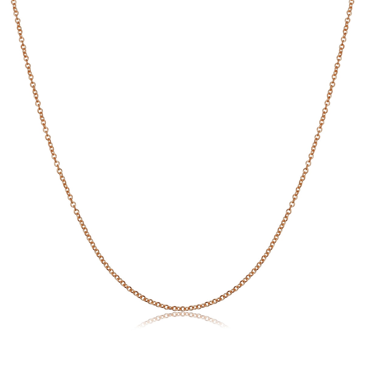 SuperJeweler 14 Karat Rose Gold 1.2mm Cable Chain Necklace, 16 inches ...