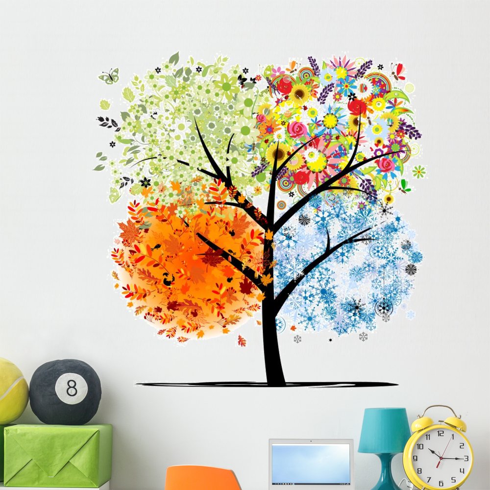 Four Seasons Spring Summer Wall Decal Sticker by Wallmonkeys Vinyl Peel ...