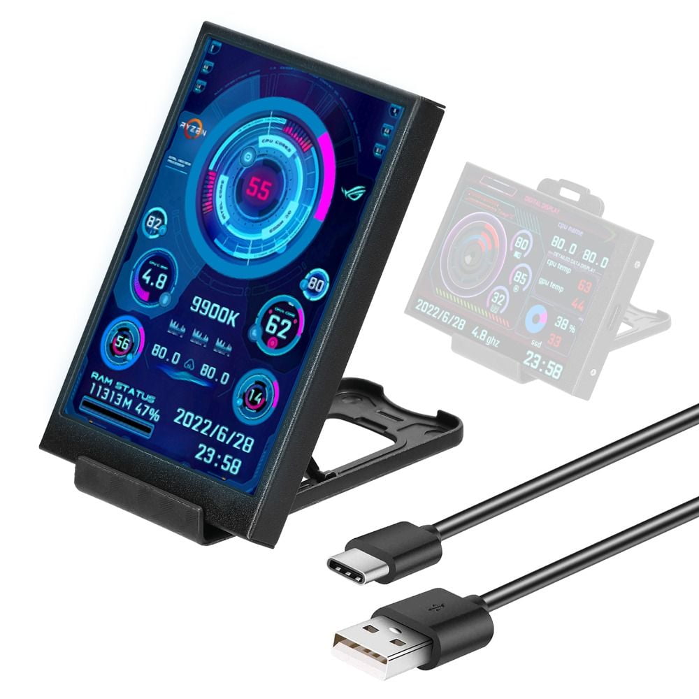 CPU GPU RAM HDD Dynamic Sub-Screen Monitoring USB Display For Mini ITX ...