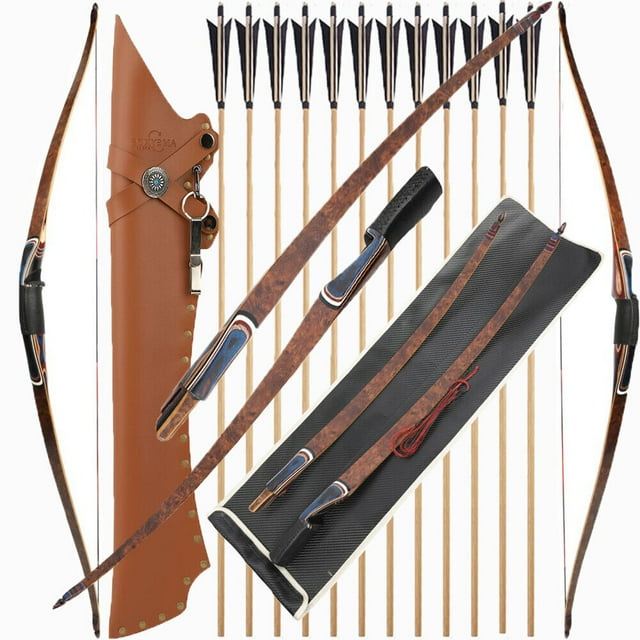 AME 60 inch Traditional Longbow 20-55lbs Takedown Triangle Bow Horsebow ...