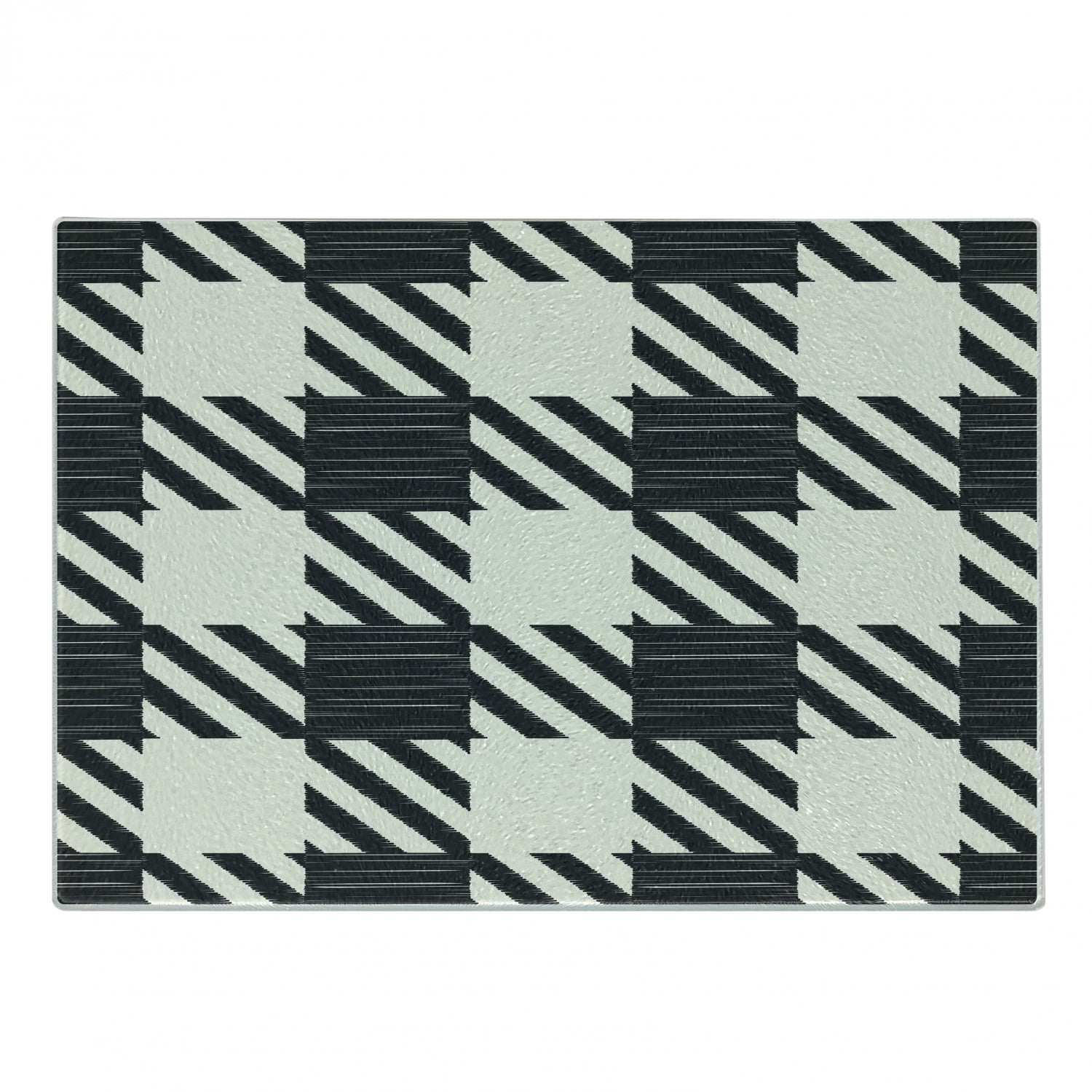 Checkered Cutting Board, Diagonal Stripes Squares Monochrome Sketchy ...