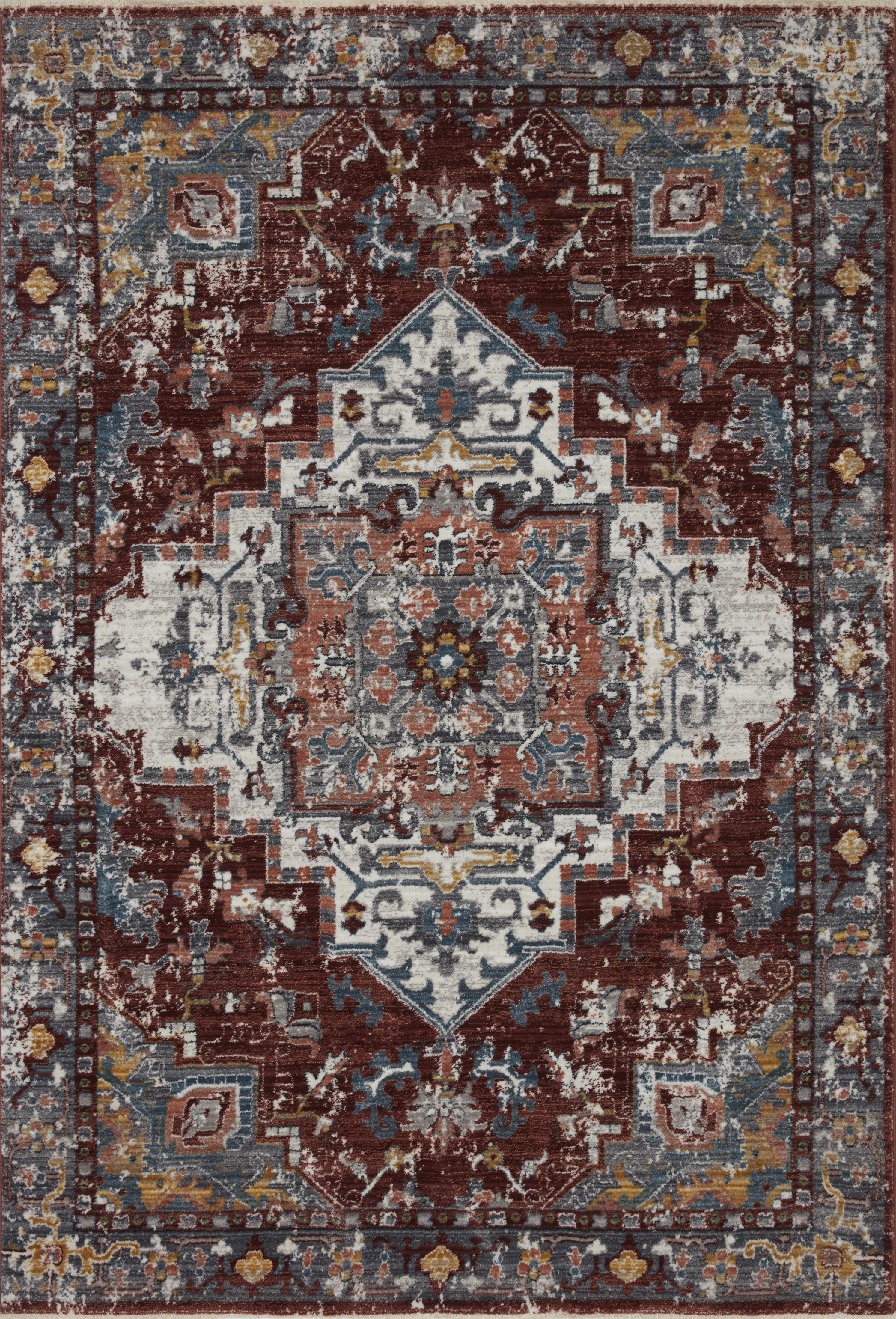 Loloi II Samra SAM-10 Brick / Grey Oriental Area Rug 18" x 18" Sample ...