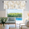 Beige Shell Valances for Windows, Rod Pocket Kitchen Valance Curtains ...