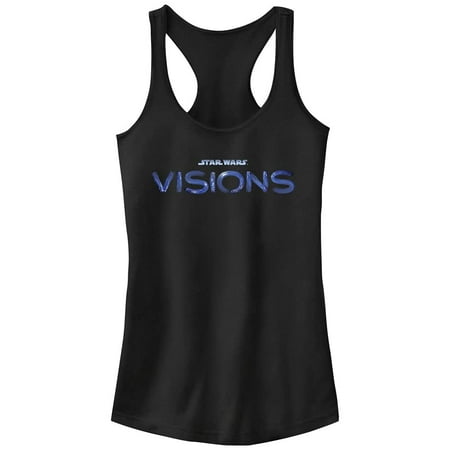 STAR WARS Junior's Visions Blue STVision Logo Slim Fit, Scoop Hem ...