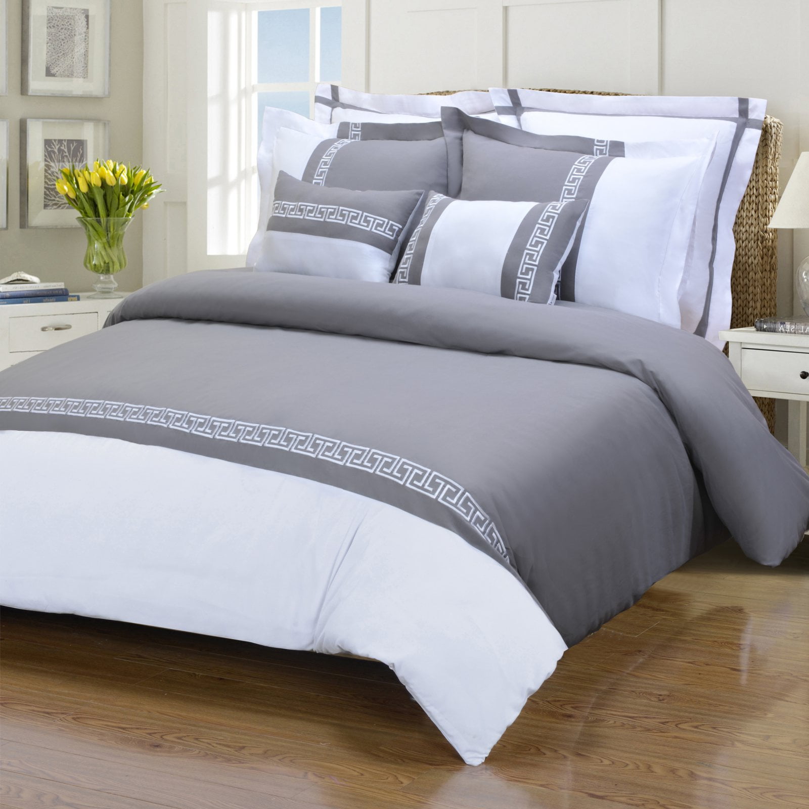 Impressions Riddick Polyester-Microfiber 7-Piece Duvet Cover Set ...