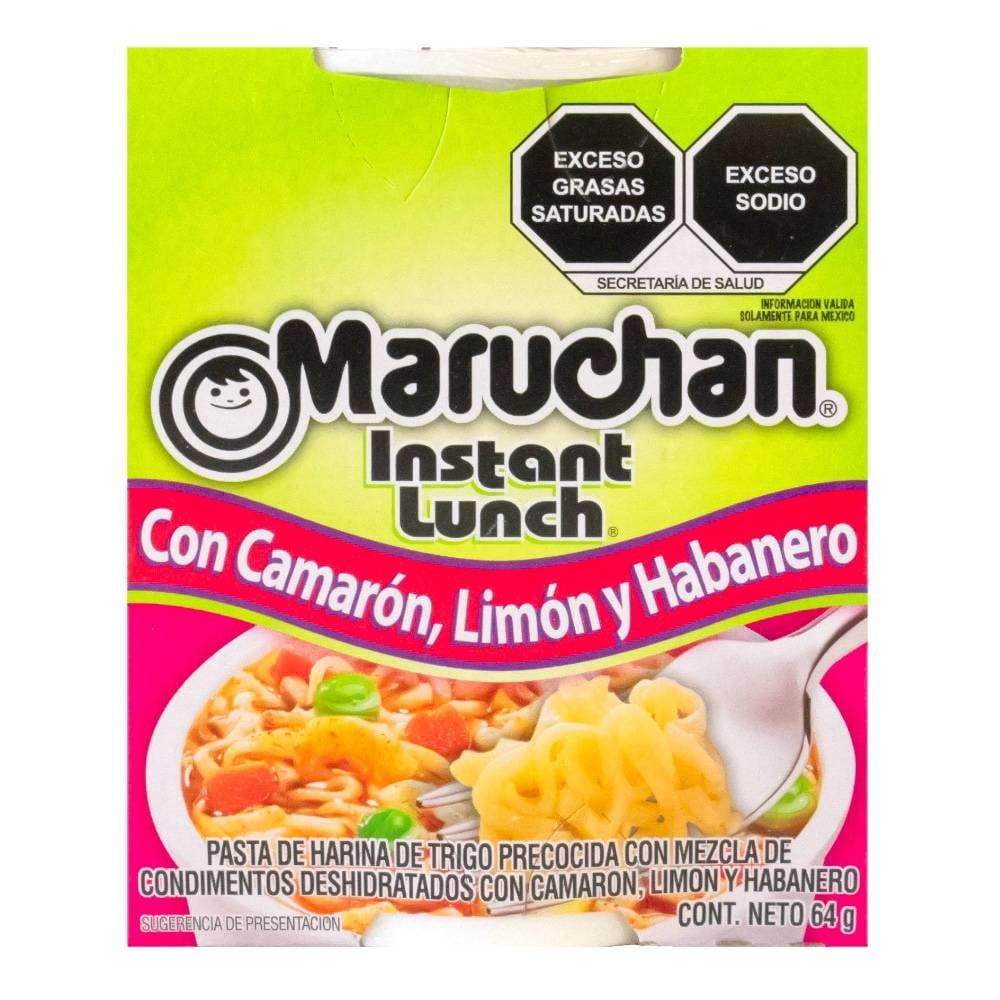 Sopa instantánea Maruchan Instant Lunch con camarón limón y habanero 64 ...