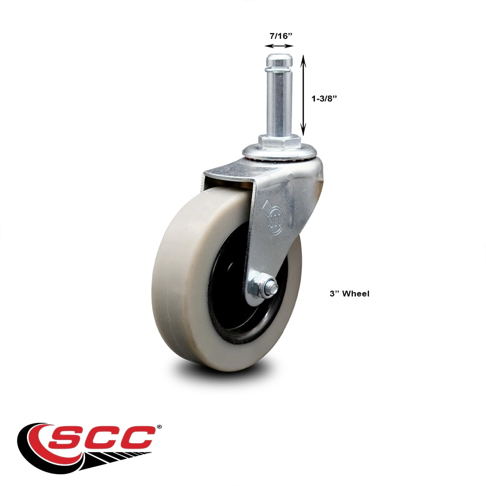 Service Caster - 3 Inch Swivel Thermoplastic Rubber Caster and 7/16 x 1 ... Service Caster - 3 Inch Swivel Thermoplastic Rubber Caster and 7/16 x 1 ...