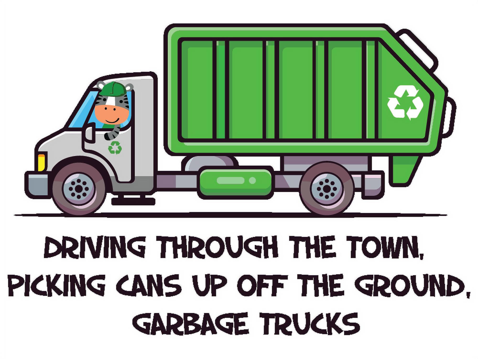 Vinyl Kids Bedroom Garbage Truck Zebra Trash Collector Quote Decoration ...