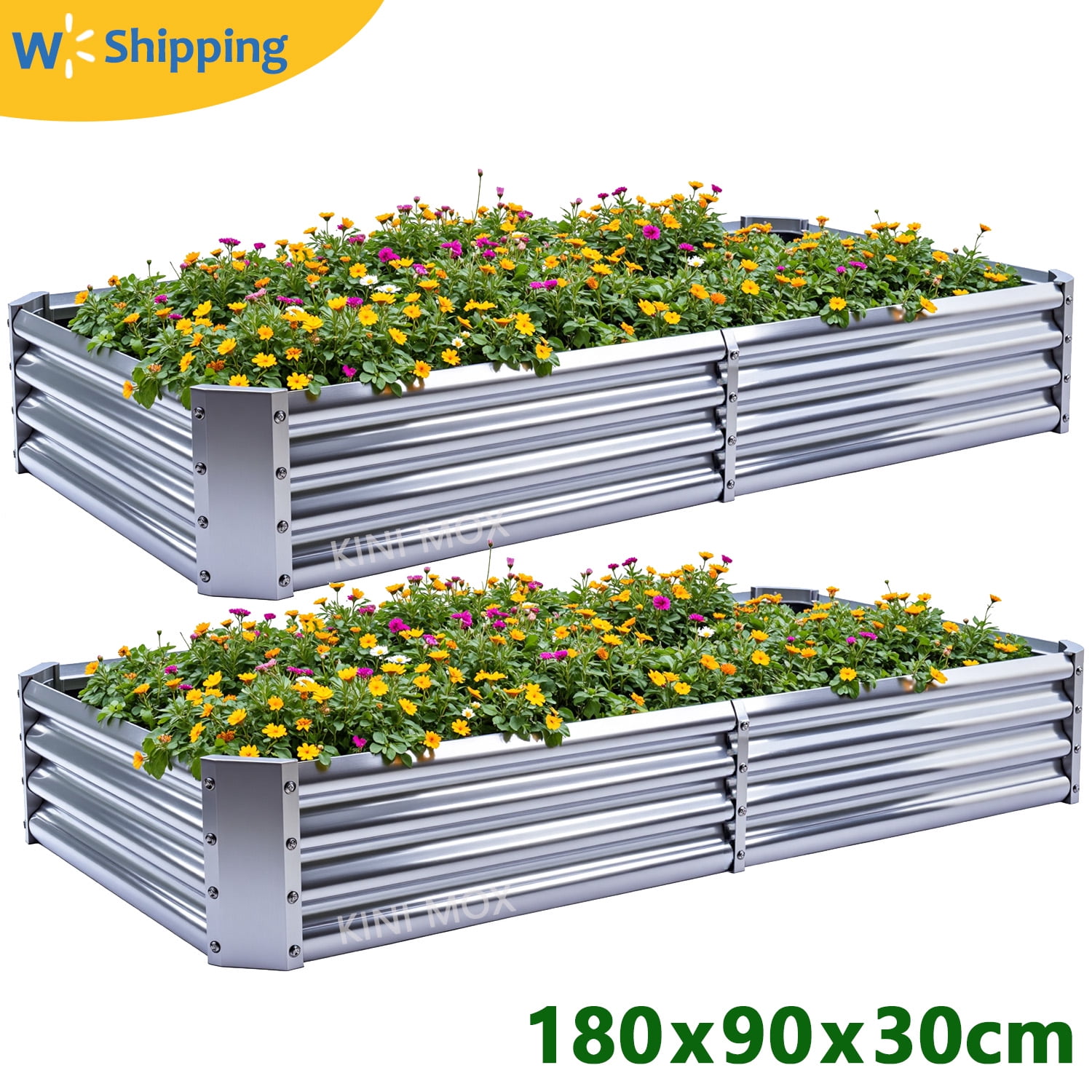 Click here for Ca Kinishop 2pcs Raised Garden Beds 6x3x1ft Outdoo... prices