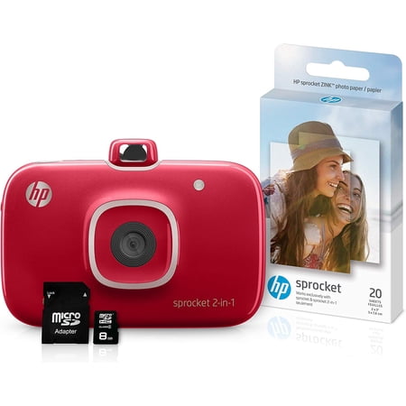 Sprocket 2-in-1 Portable Photo Printer & Instant Camera Bundle with 8GB ...