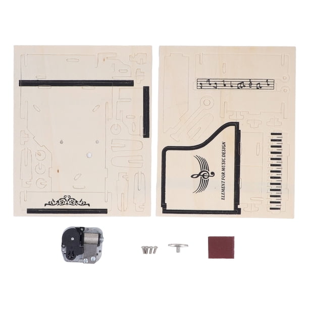 Grand Piano Music Box, DIY Piano Music Box MDF Splicing DIY Assembled ...