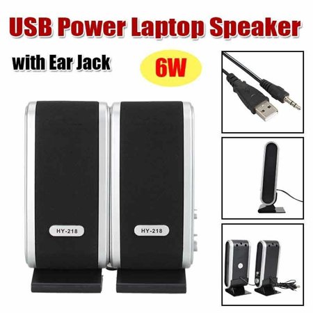 2Pcs USB Powered Computer Speakers Stereo 3.5mm with Ear Jack for ...