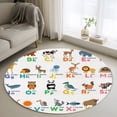 3ft Round Rug Cartoon Animal Area Rugs for Living Room Bedroom Washable ...