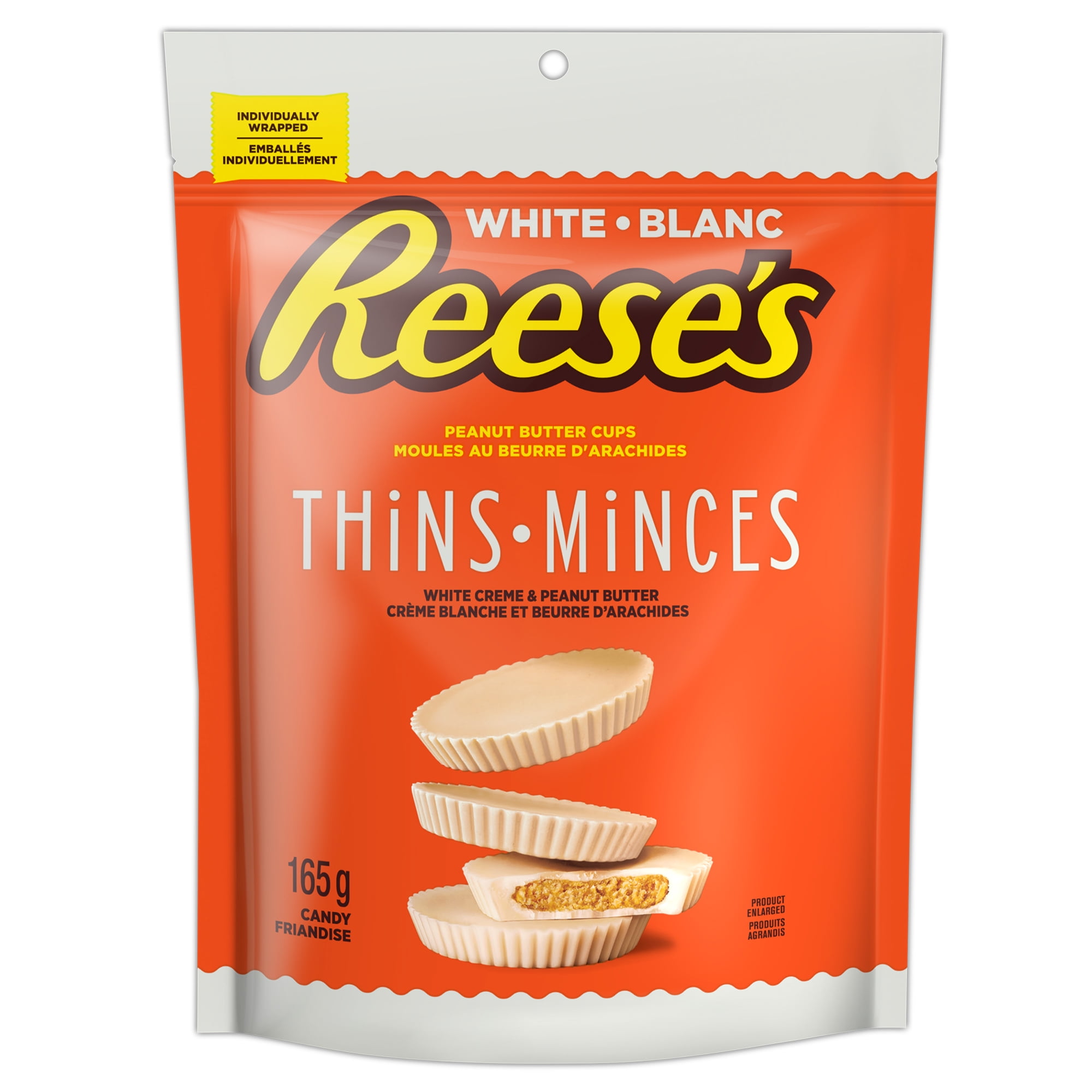 Click here for Reeses Thins Peanut Butter Cups White Creme 165 G prices
