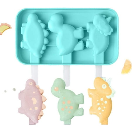 Upgrade Silicone Popsicle Molds Dinosaurs Ice Cream Molds with 6 ...