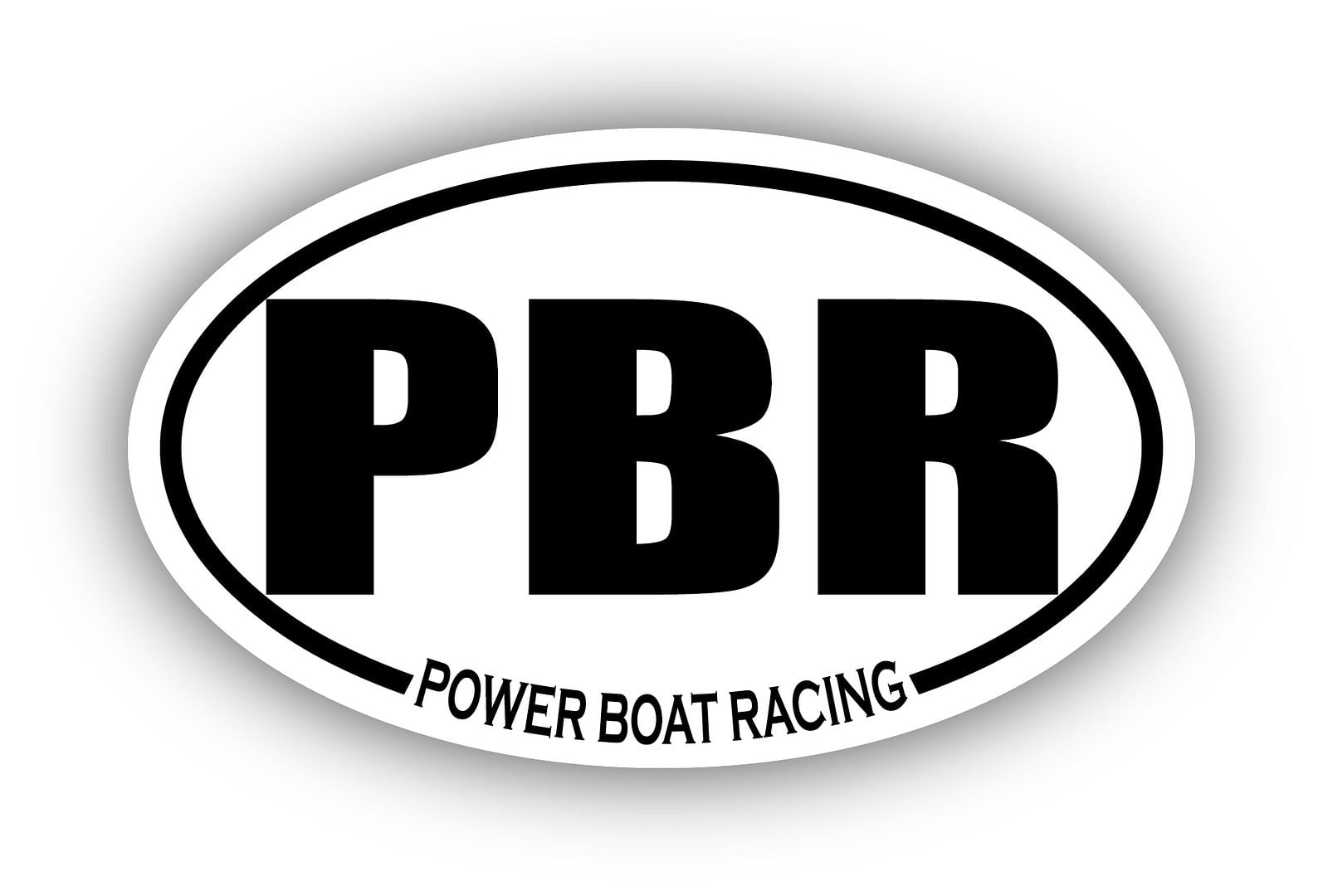 Power Boat Racing PBR Oval Bumper Sticker 3M Vinyl Decal 3 in x 5 in ...