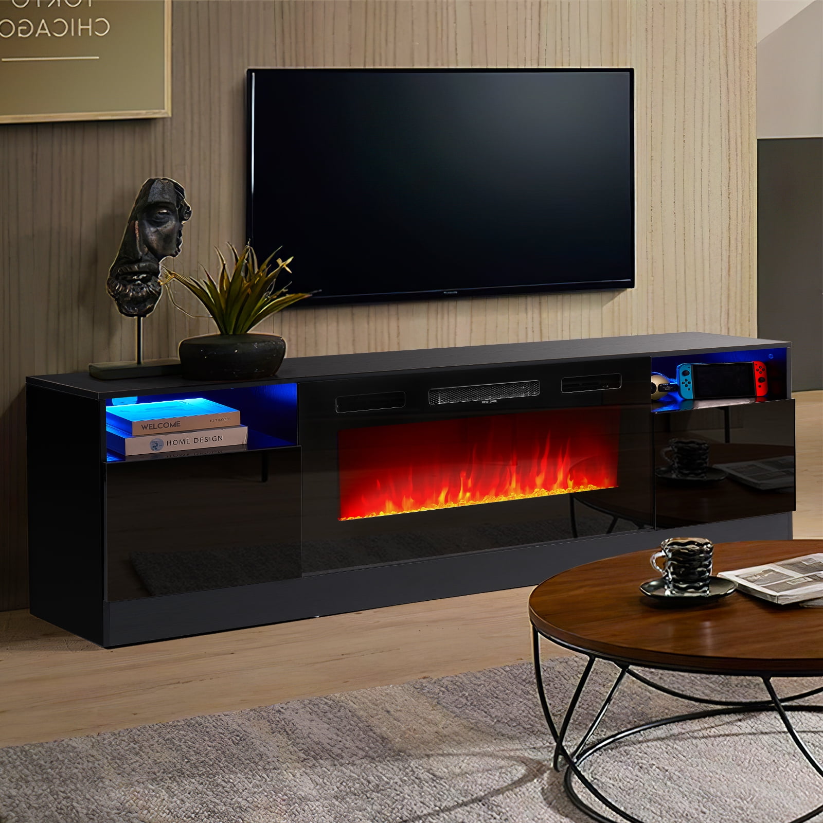 Sonegra Fireplace TV Stand with 36 Sonegra Fireplace TV Stand with 36