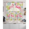 Flamingos Kitchen Curtains Sets 24 Inch Length with Valance, Summer ...