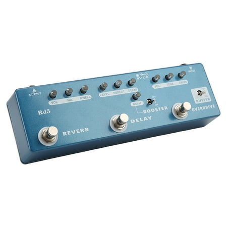 Loewten 5 In 1 Guitar Pedal,Reverb Delay Booster Pedal,Guitar Multi ...