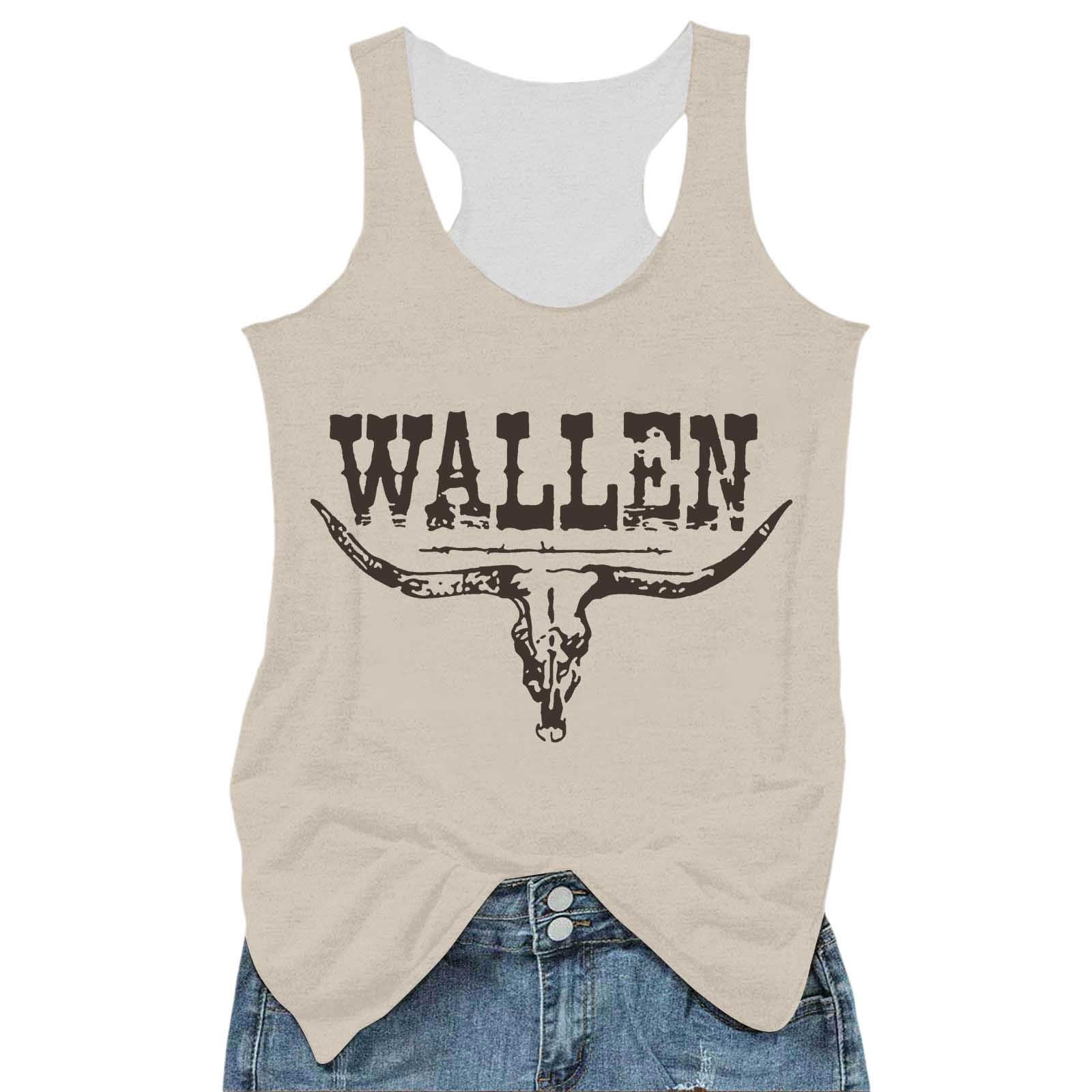 Click here for Zmoon Womens Loose Tops Morgan Wallen Printed Race... prices