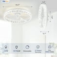 Zardon 20-Inch Diamond Ceiling Fan with Light and Remote Control, White ...