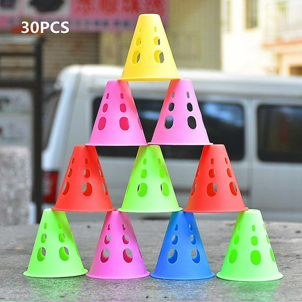 Mixed Color 30pcs Thickened Windproof Roller Skating Pile Cup Smooth ...