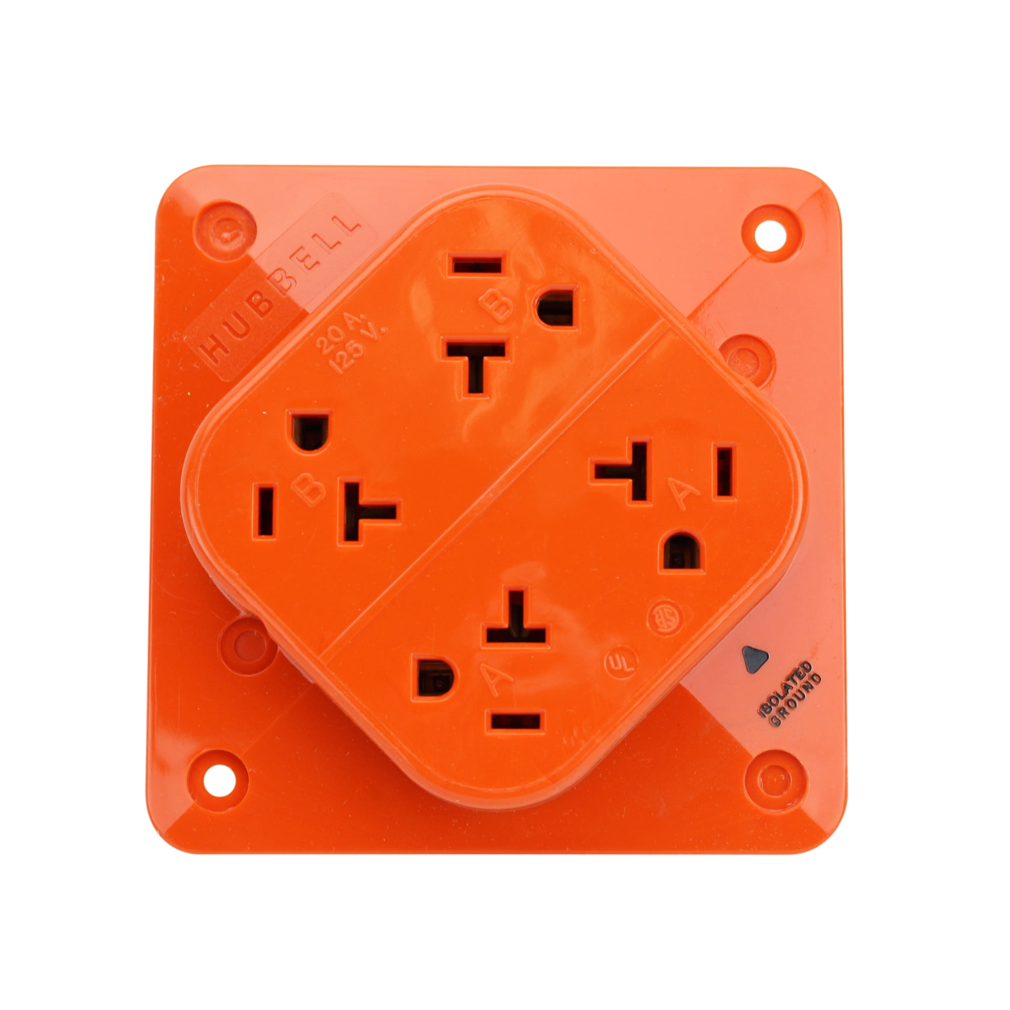Hubbell IG420 4-Plex Receptacle Isolated Ground 20A 125V Grounding ...