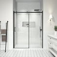 Frameless Shower Door, 56-60" W x 74" H Single Sliding Glass Door, With 5/16" Clear Tempered ...