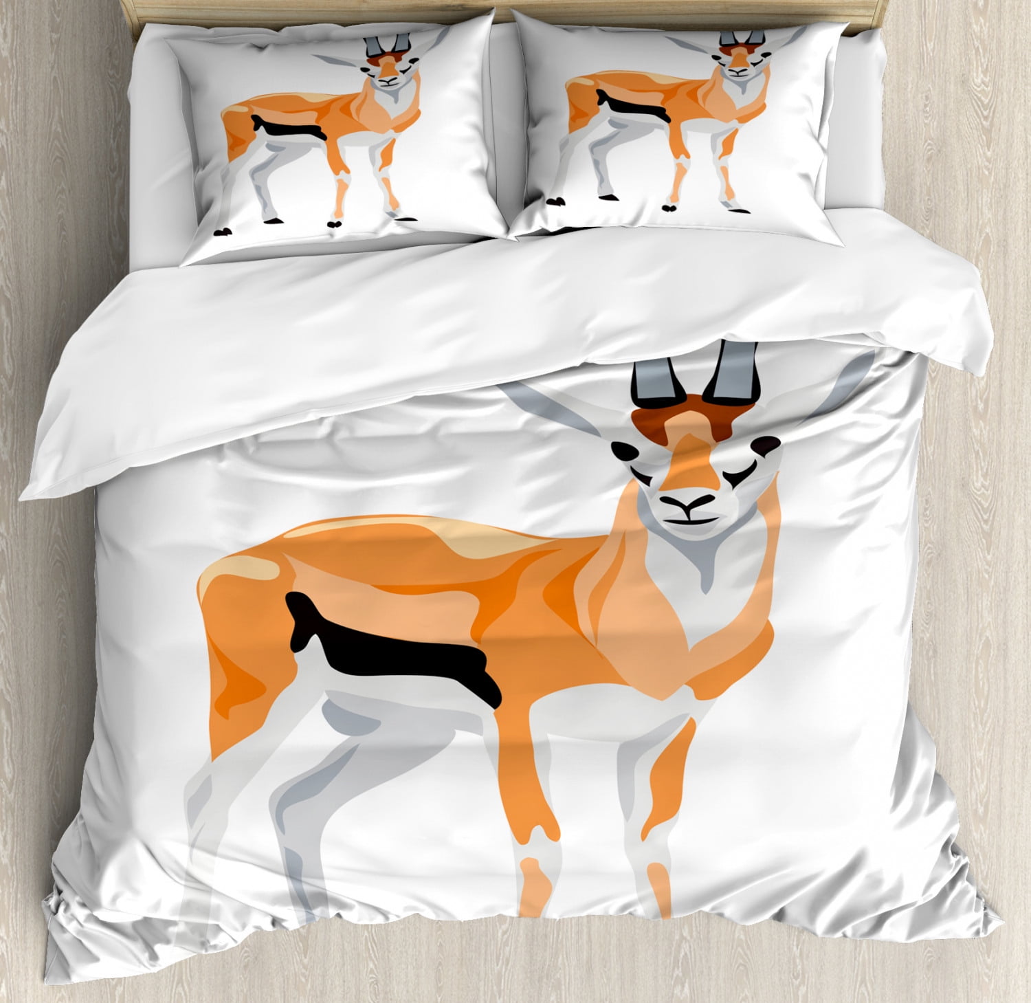 Antelope Duvet Cover Set Queen Size, Wild Animal Graphic Thomson's ...