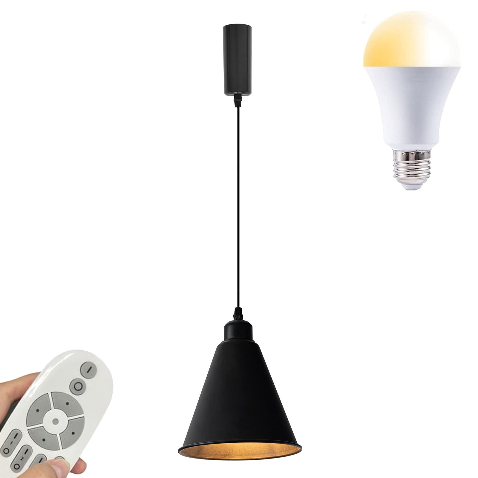 FSLiving H-Type Remote Control Pendant Light Industrial Track Light ...