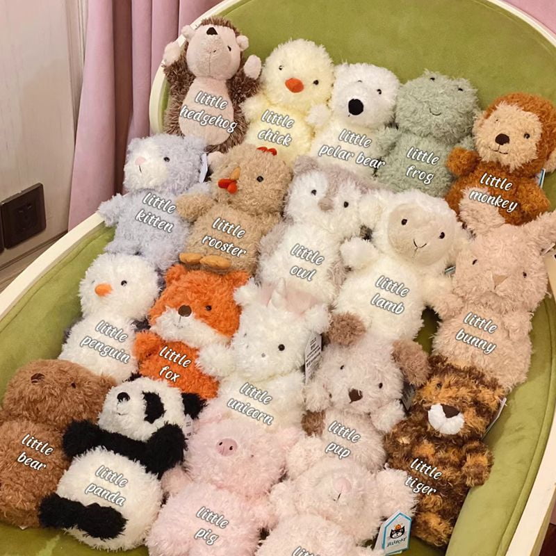 JELLYCAT Little Series Little Plush Cordero rizado Pollo Cerdo Conejo ...