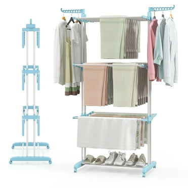 Costway Portable & Foldable Heavy Duty Laundry Clothes Drying Rack ...