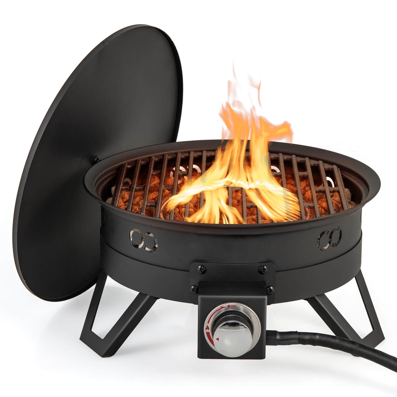 Click here for Costway 17 Portable Gas Fire Pit With Folding Legs... prices