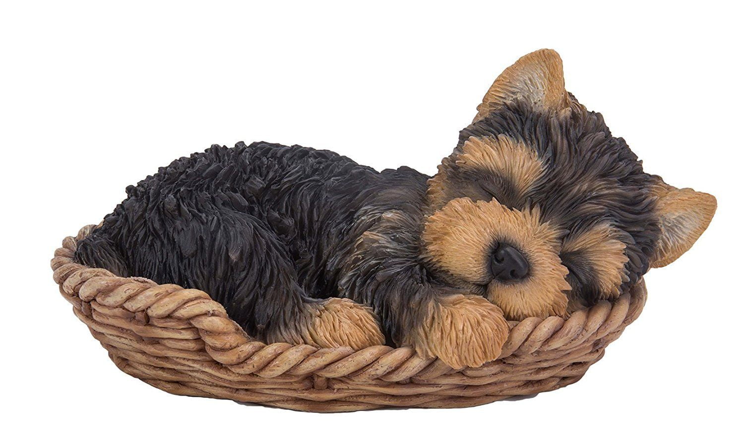 Yorkie Puppy in Wicker Basket Pet Pals Collectible Dog Figurine 6.5 ...