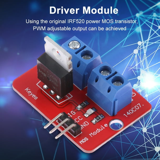 Módulo Controlador Mos 0-24V Top Mosfet Button IRF520 MOS Driver Module ...