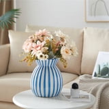 Mainstays Blue and White Striped Ceramic Vase - Walmart.com