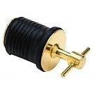 1" Rubber & Brass Twist Turn Boat Hull Livewell Drain Plug Bass Tracker ...