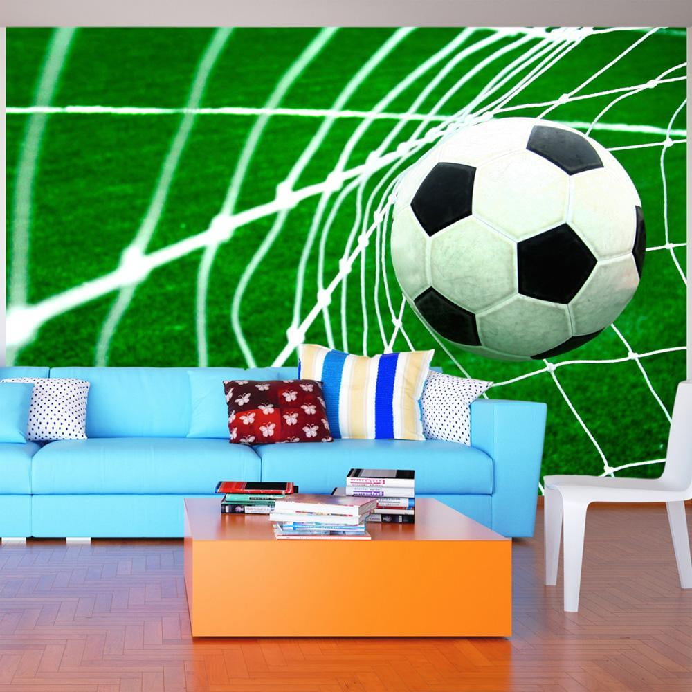 Tiptophomedecor Football Wallpaper Wall Mural - Ball In Goal - Walmart.com