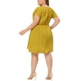 Agnes Orinda Womens Plus Size Summer V Neck Ditsy Floral Peplum Midi