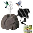 Realistic Granite Rock Solar Bird Bath Fountain, Solar-Powered Bird ...