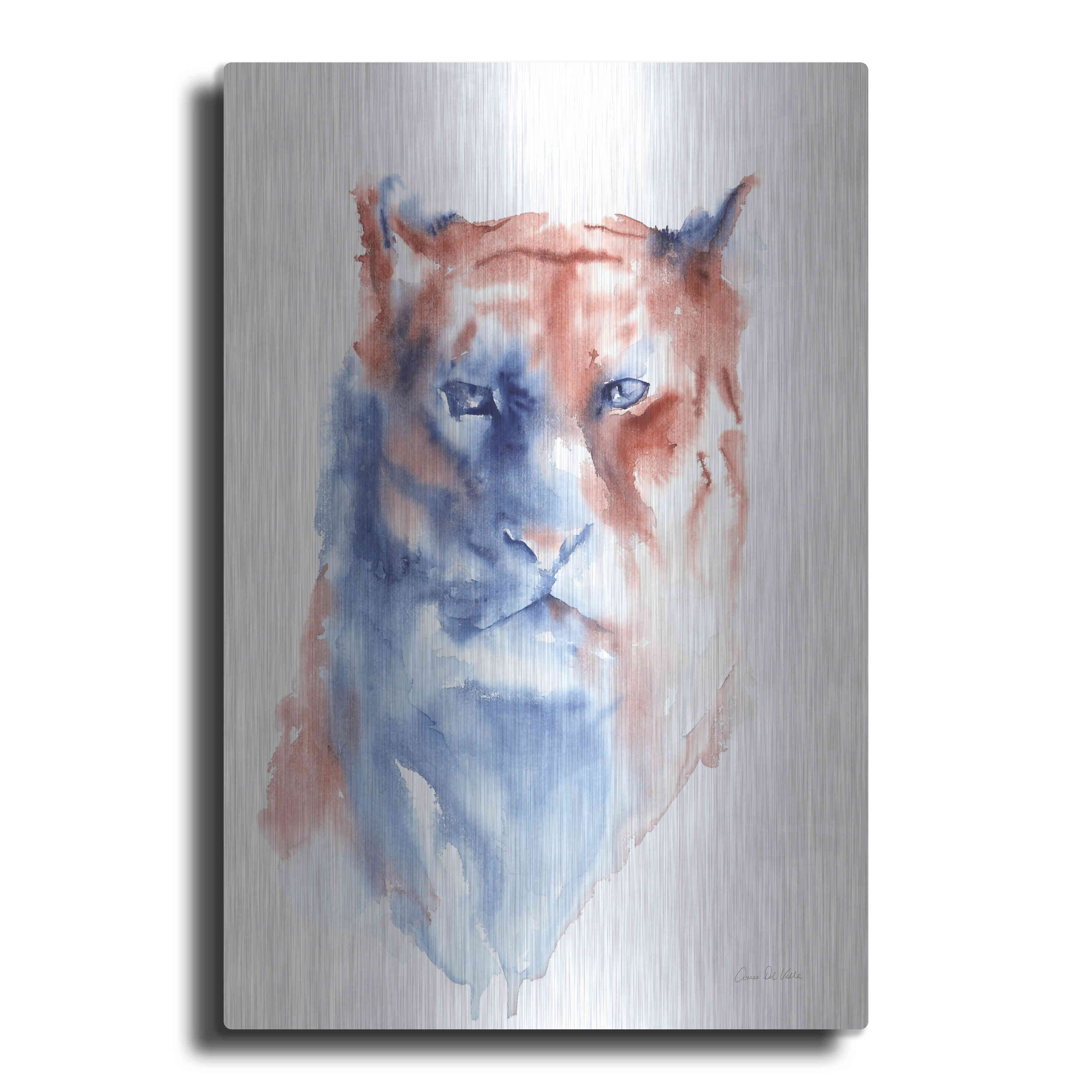 Luxe Metal Art 'Copper And Blue Lioness' by Alan Majchrowicz, Metal ...