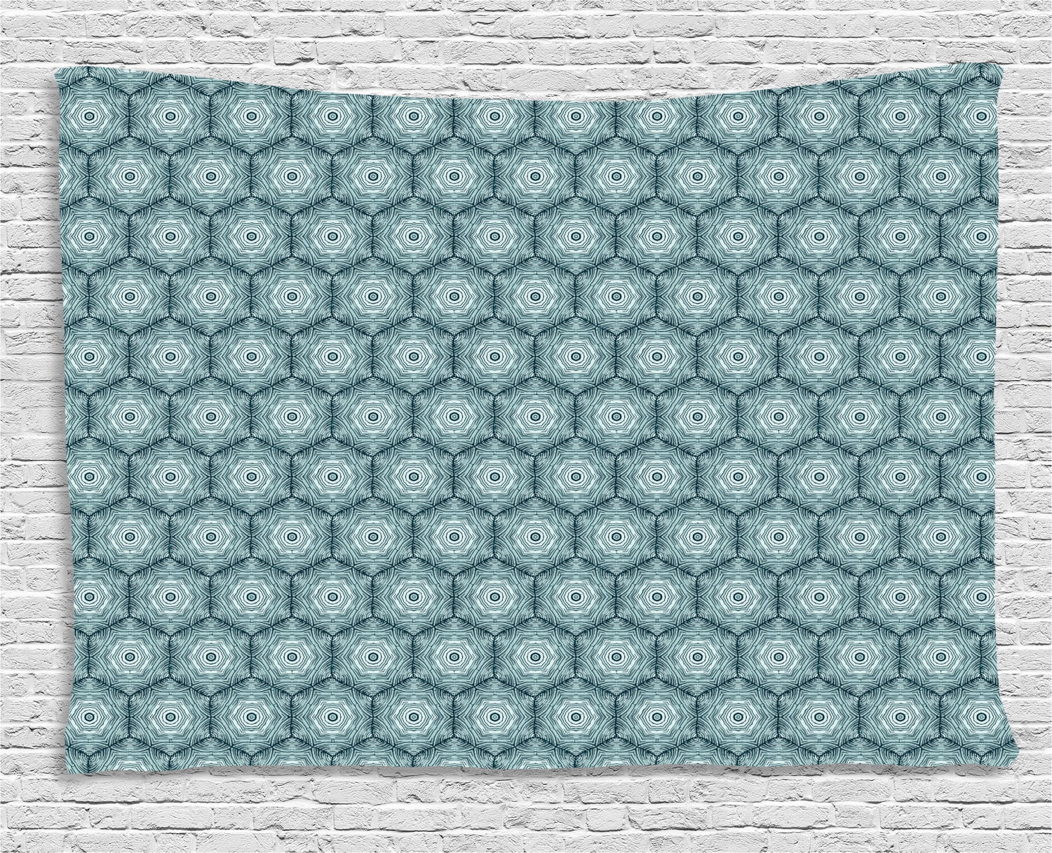 Abstract Tapestry, Growth Rings Themed Bullseye Style Hand Drawn ...