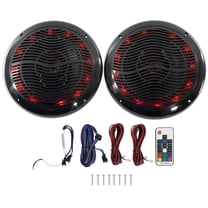 Rockville RMC65LW 6.5" 600w 2-Way White Marine Speakers w/Multi Color ...