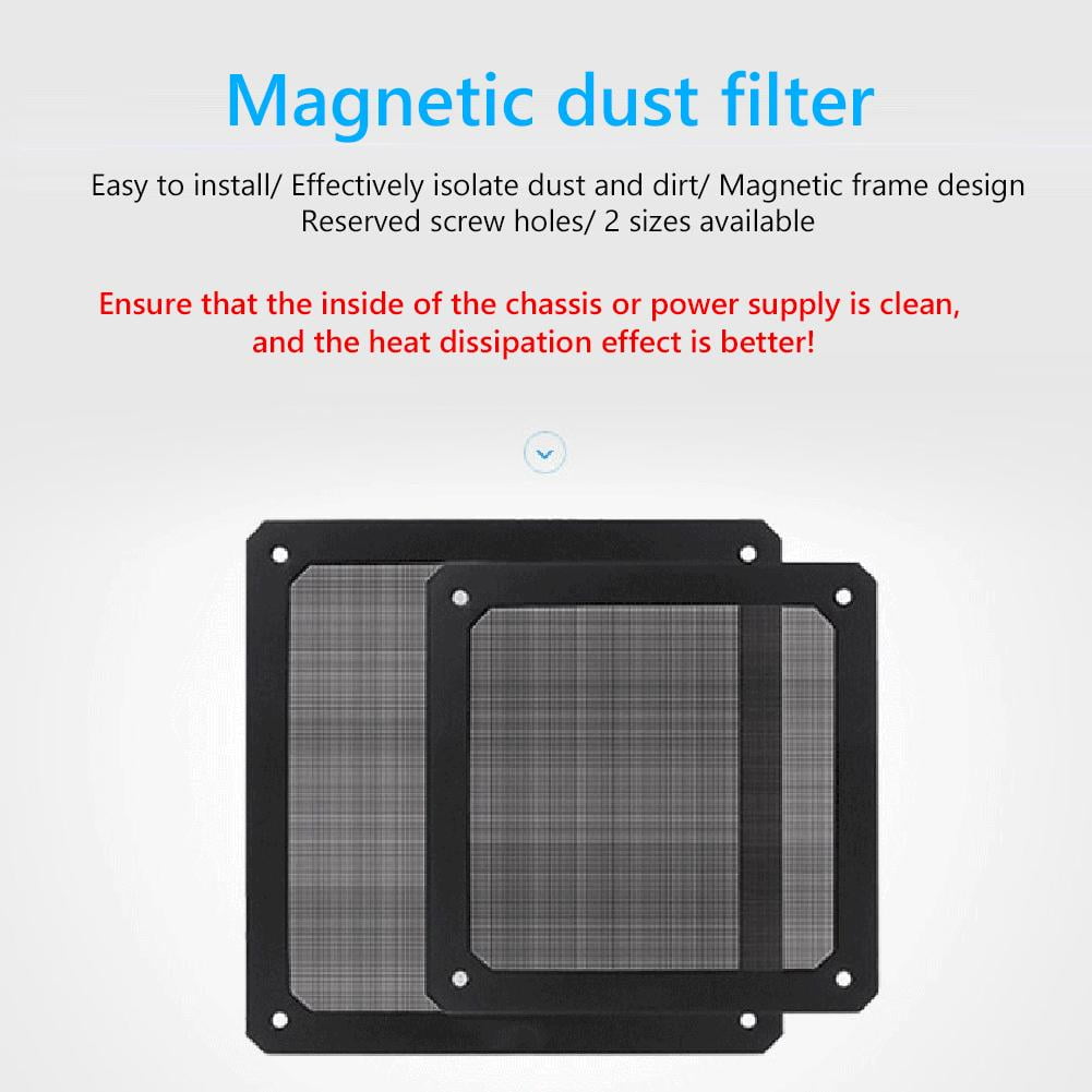 2Pcs Magnetic Dust Filter Computer Case Fan Dustproof Mesh Cover Guard ...
