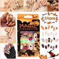 Samciyu Halloween Extra Long Press On Nails Coffin Glossy Ballerina