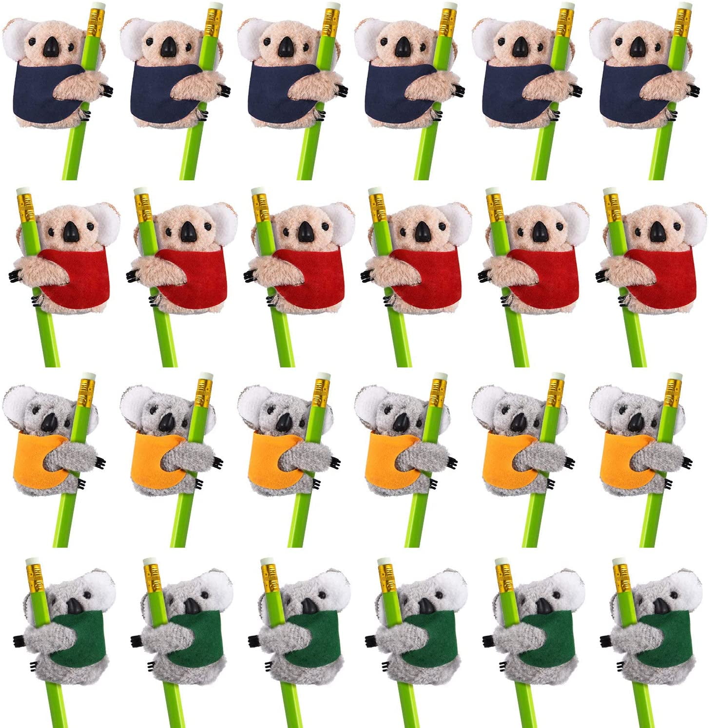 24 Pieces Koala Clip On Pencil Clips Animal Plush Pencil Clips Clip On ...