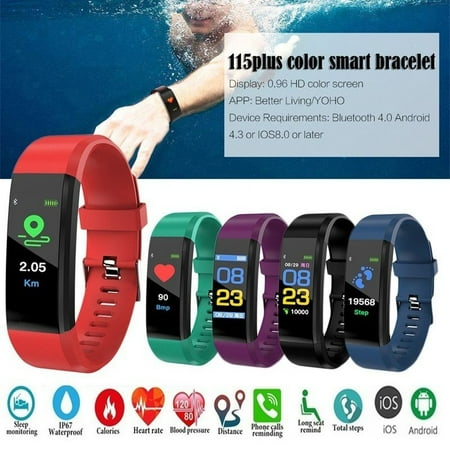 Smart Watch Fitness Tracker IP67 Touch Control Blood Pressure Heart ...