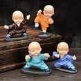 Xinwennn Cute Little Monks Statue 4pcs Resin Chinese Drunken Fu Buddha ...